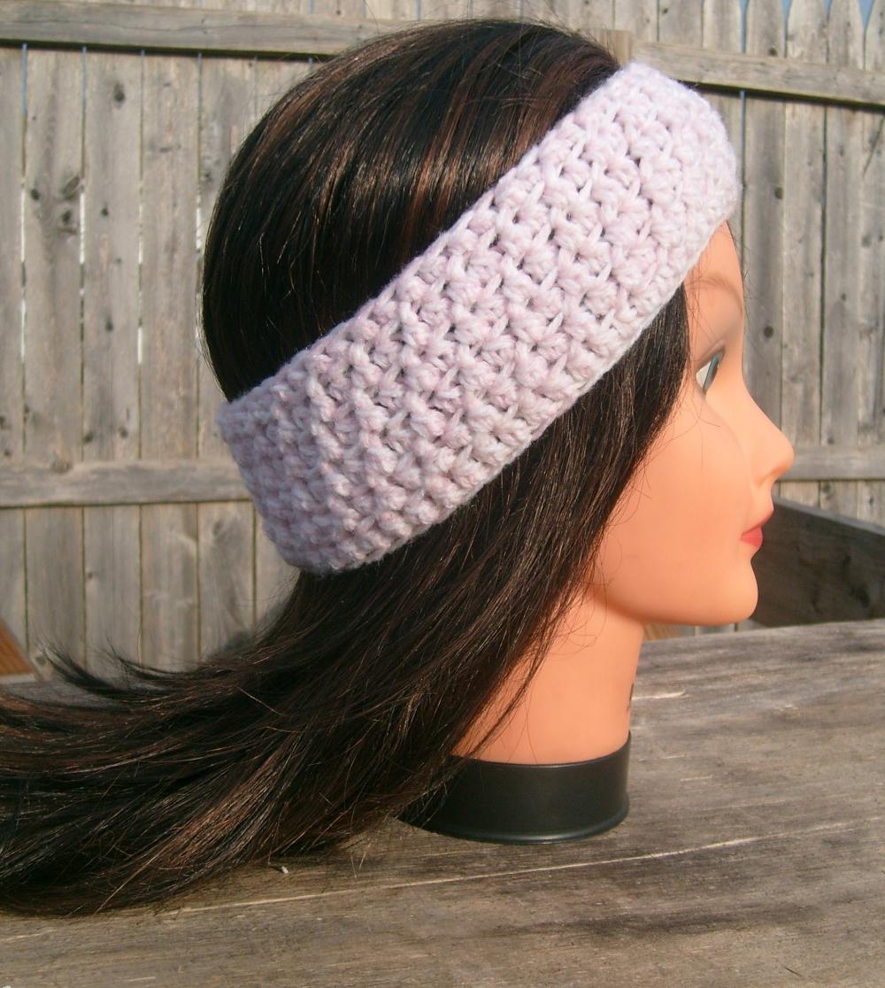 Crochet Headband, Pink, Flower, Hippie, Hair Band on Luulla